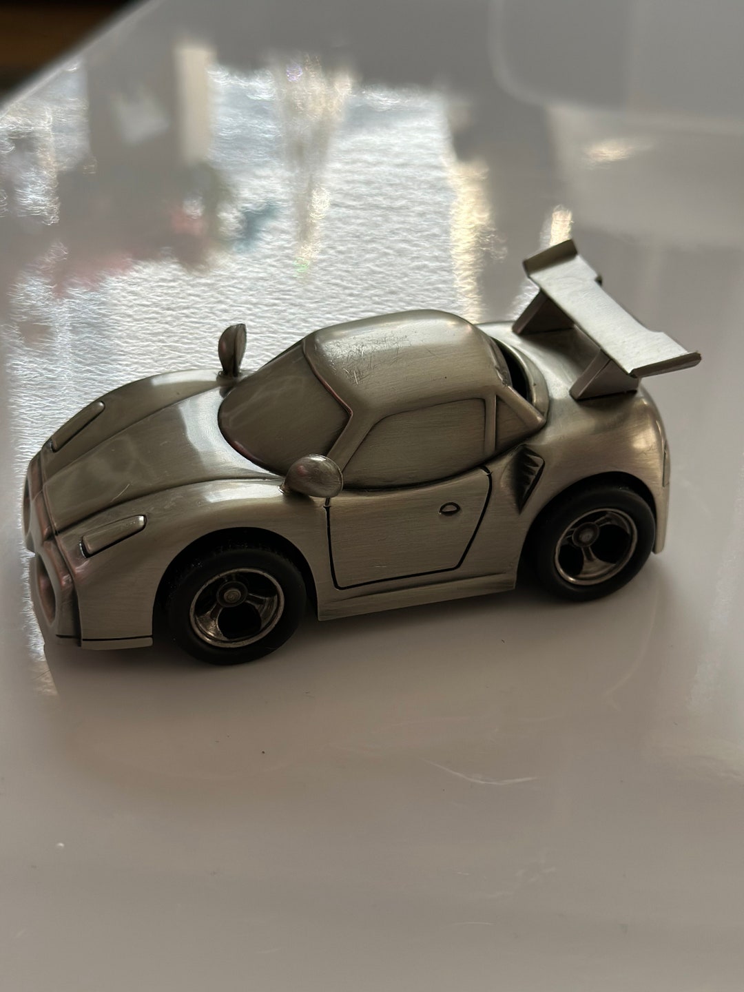 Vintage Metal Race Car, Creative Decoration, Brushed Pewter Finish ...