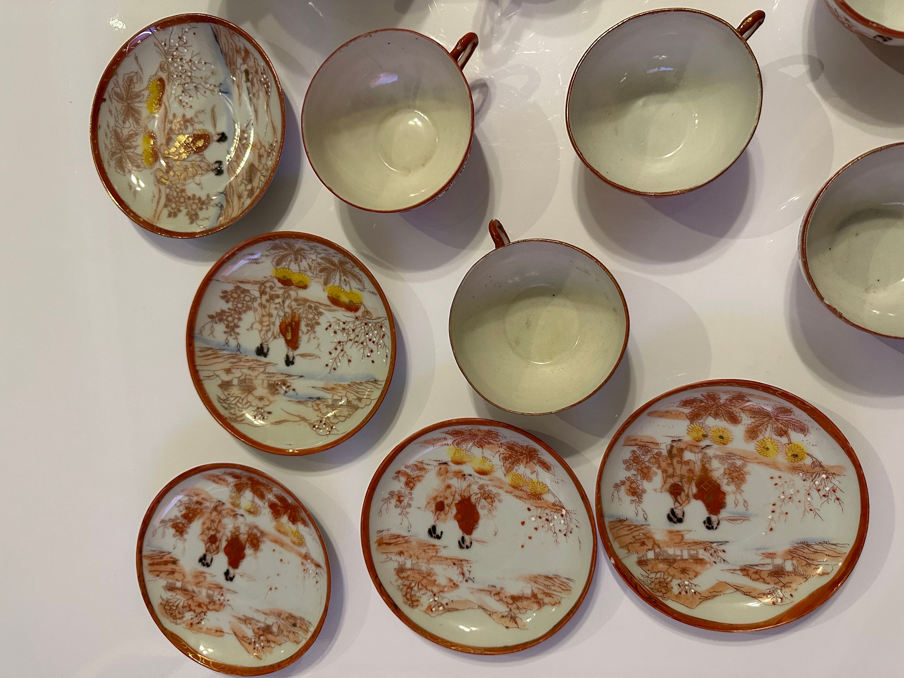 Antique Satsuma Tea Set , Hand Painted Japanese, Eggshell Porcelain - Etsy