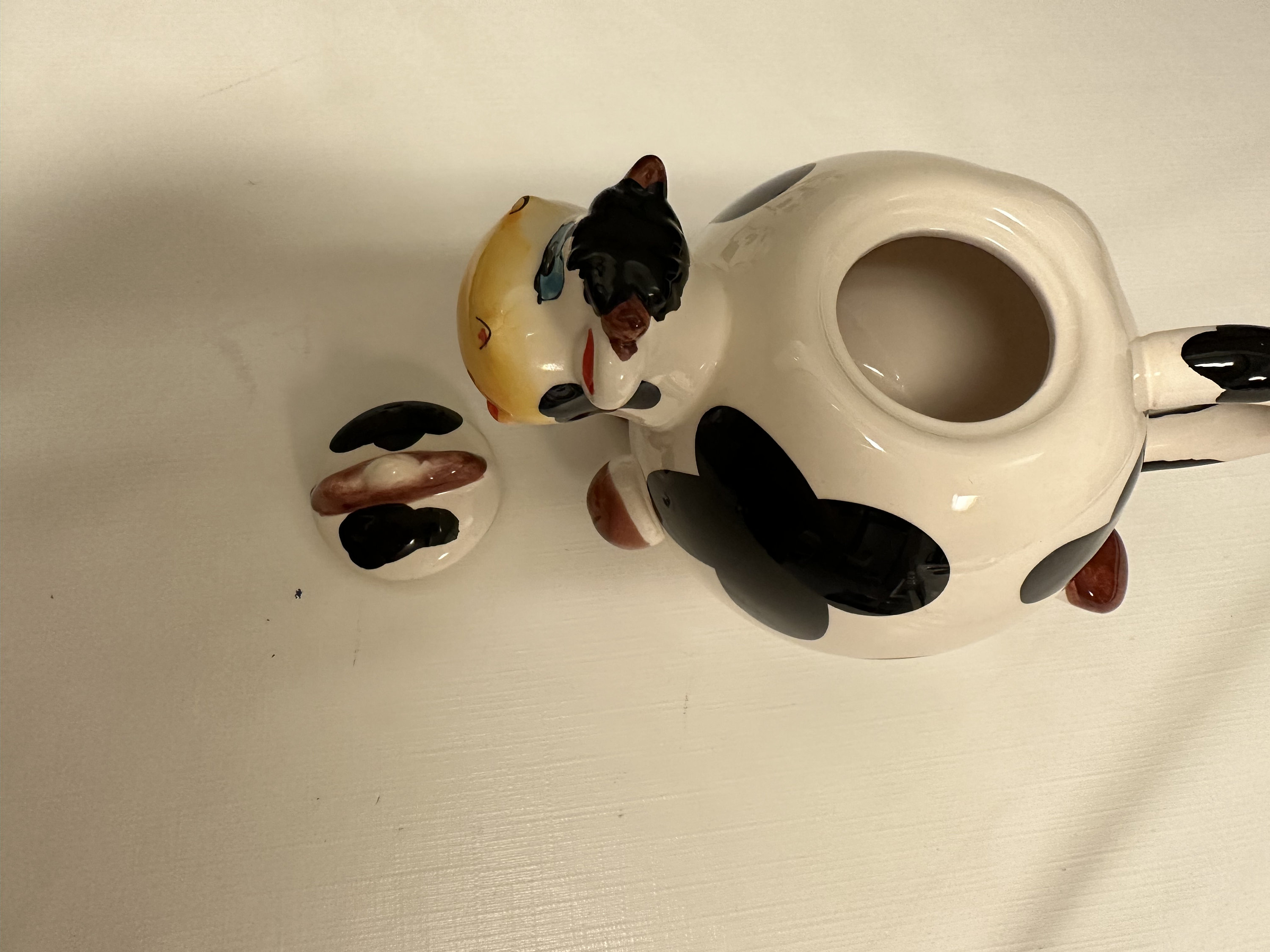 Vintage Cow Tea Set ,black and White Ceramic Cow Teapot ,collectible ...