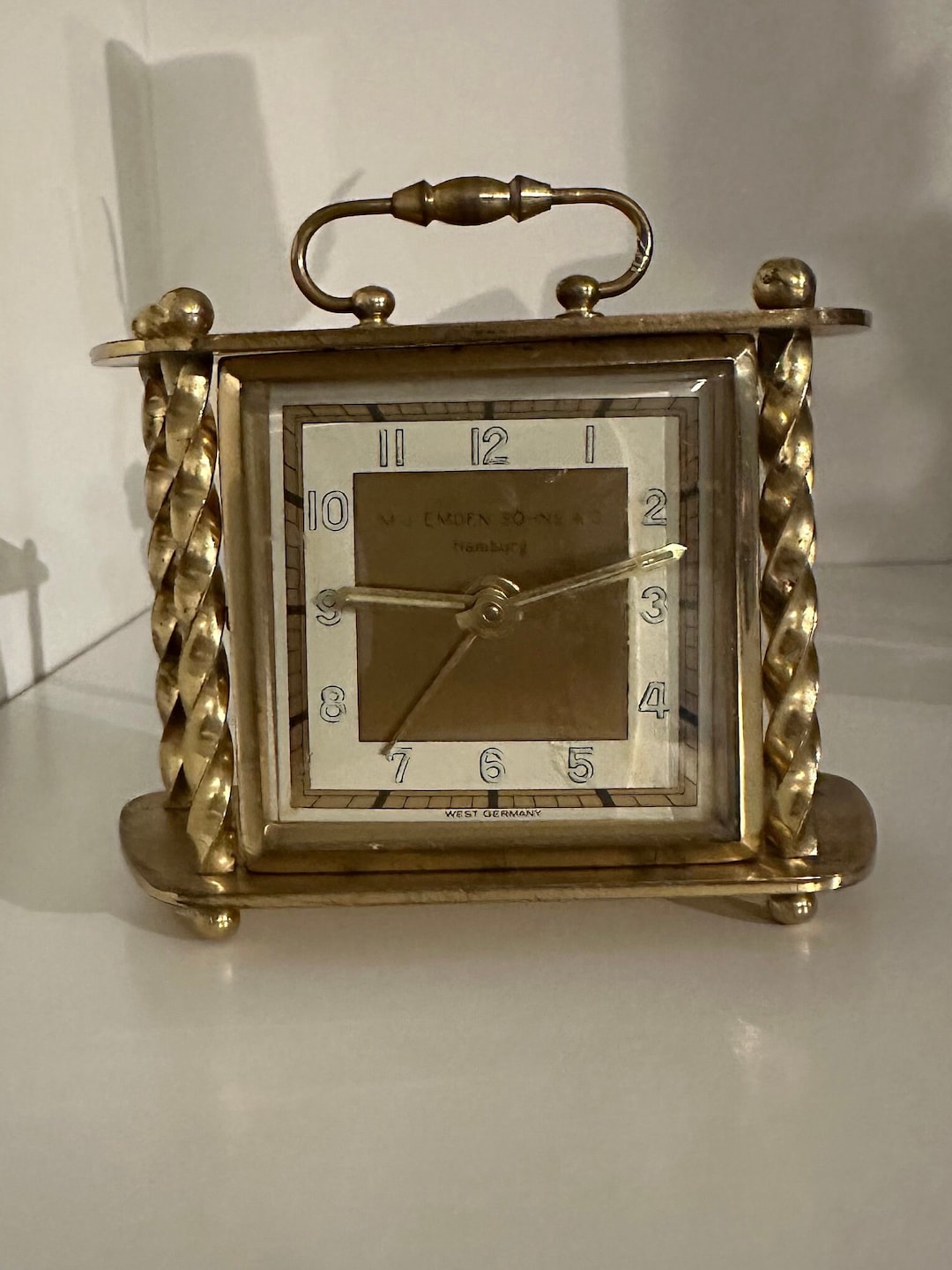 Vintage West Germany Brass Alarm Clock, Wind up Clock, Time Piece Clock ...