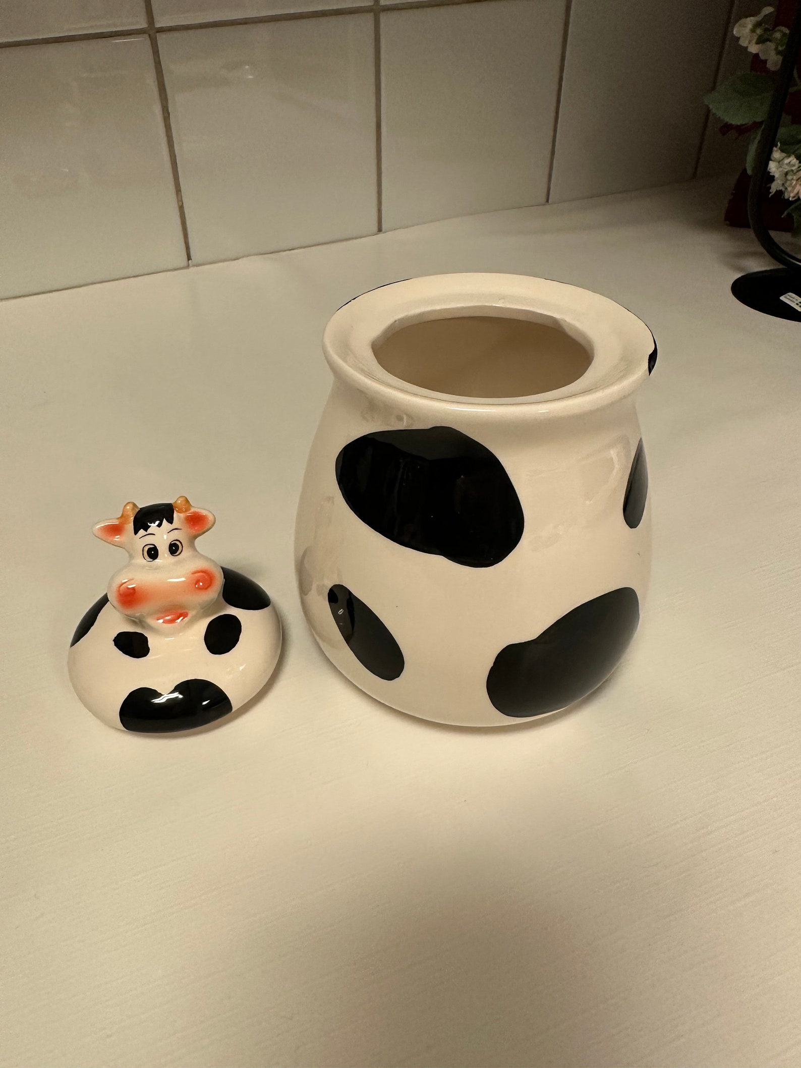 Vintage Cow Tea Set ,black and White Ceramic Cow Teapot ,collectible ...