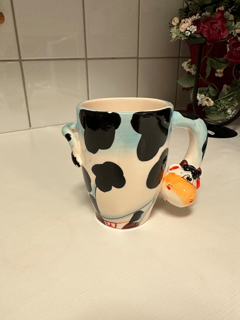 Vintage Cow Tea Set ,black and White Ceramic Cow Teapot ,collectible ...