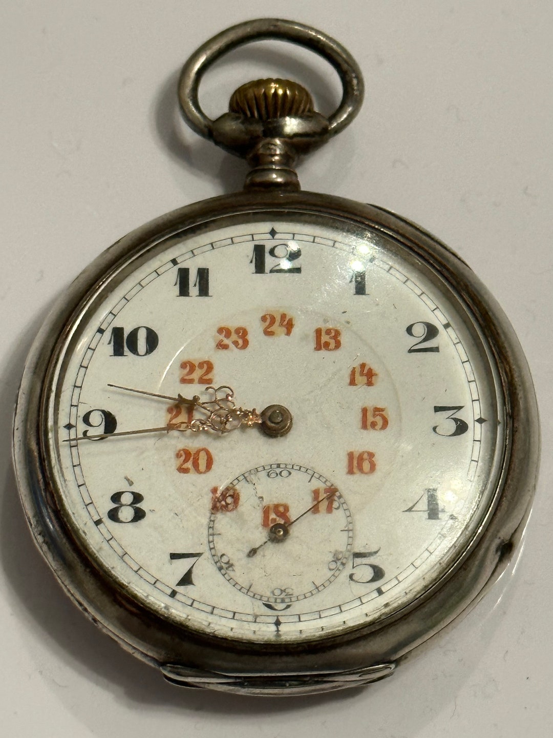 Vintage Swiss Pocket Watch, 1920s Simon P.W.C, Silver,by Perfecta ...