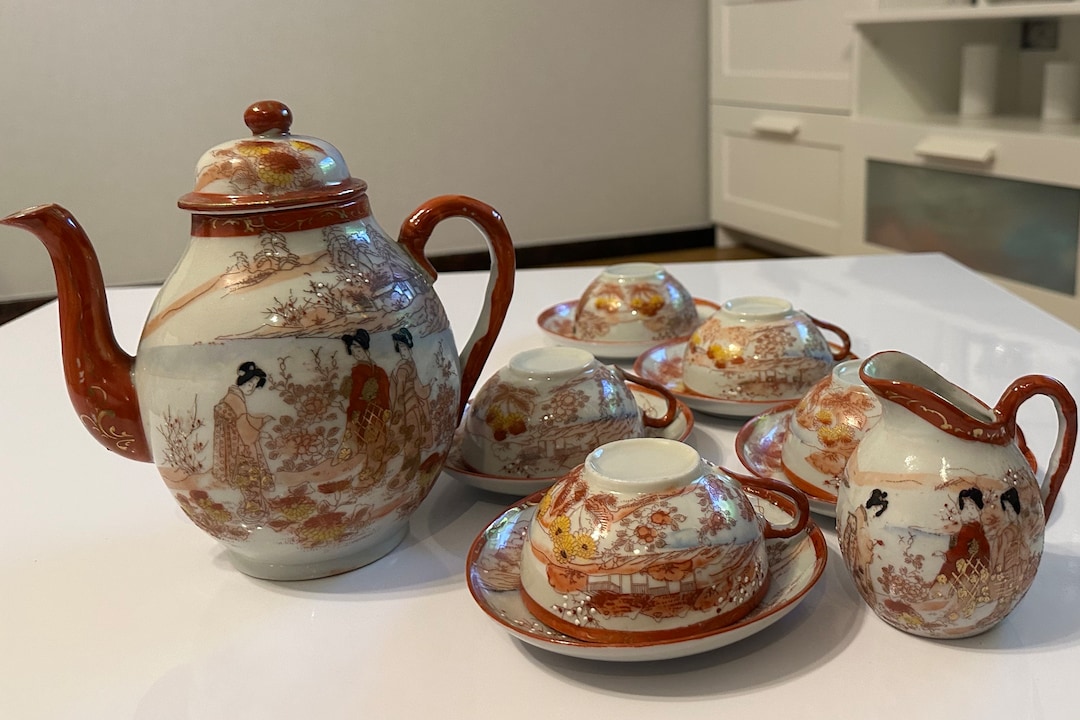 Antique Satsuma Tea Set , Hand Painted Japanese, Eggshell Porcelain - Etsy