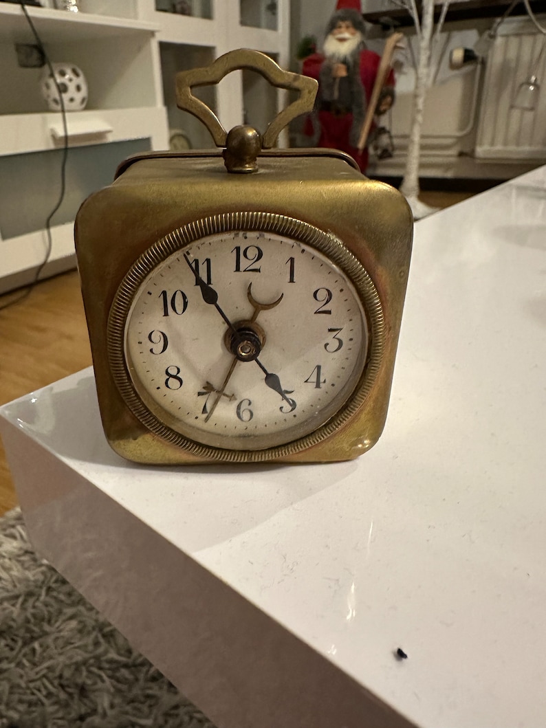 Antique Tiny Clock, Alarm-clock, Miniature Carriage Clock, Antique ...