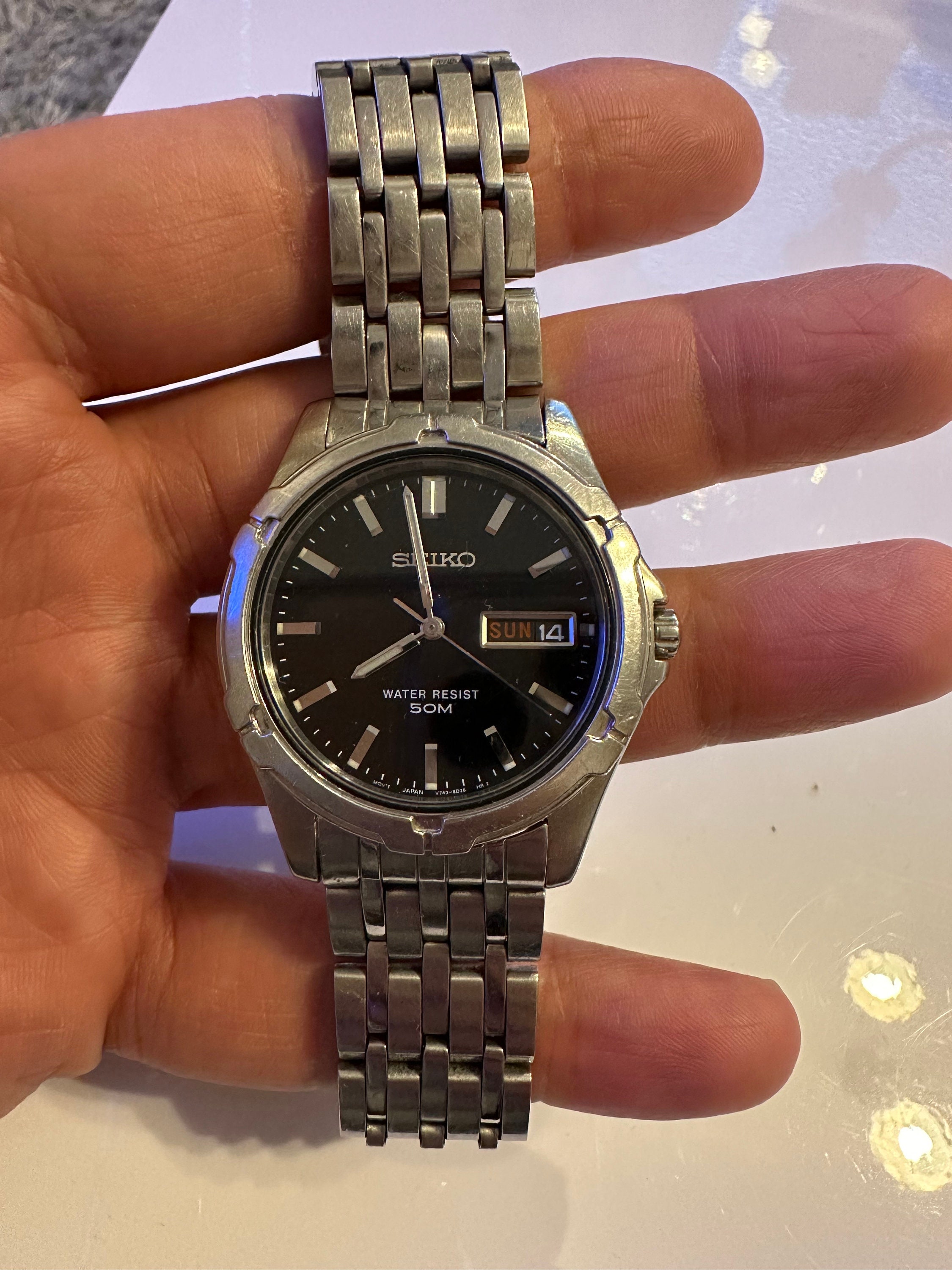 Vintage Seiko Analog Day Date Watch With Original Bracelet - Etsy