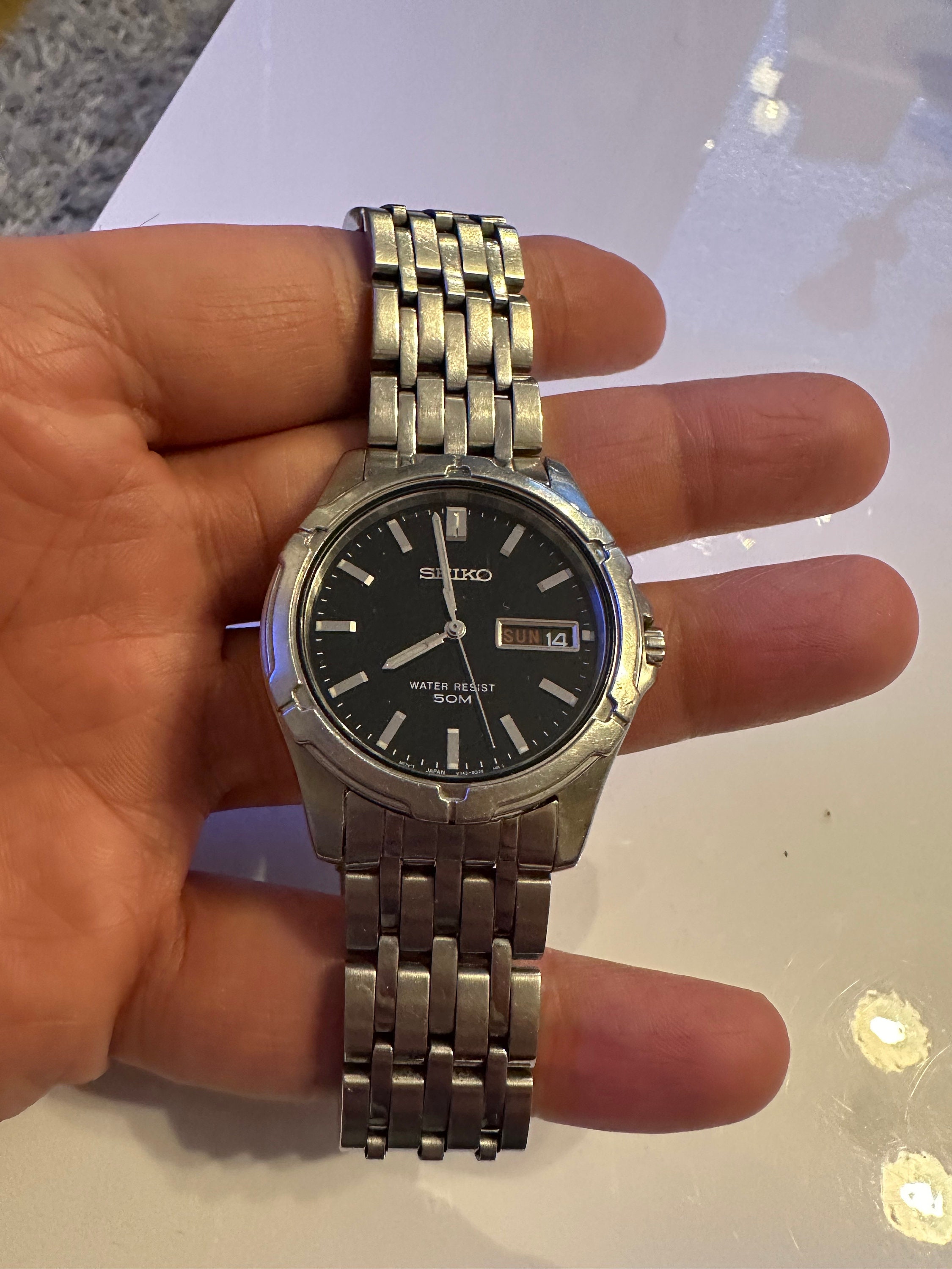 Vintage Seiko Analog Day Date Watch With Original Bracelet - Etsy