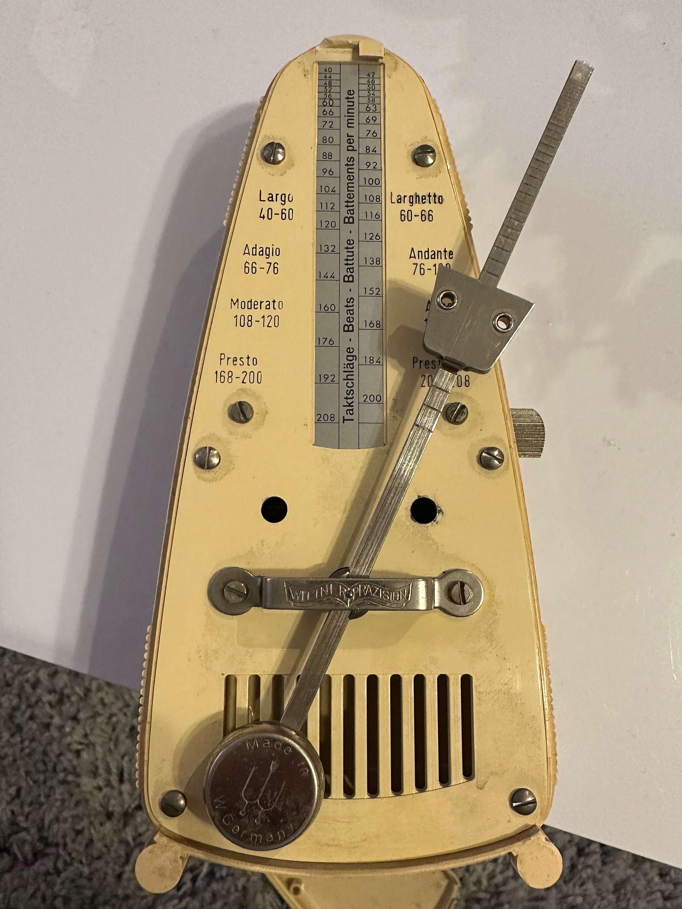 Vintage Mid Century 1950-1960s German Wittner Taktell Piccolo Metronome ...