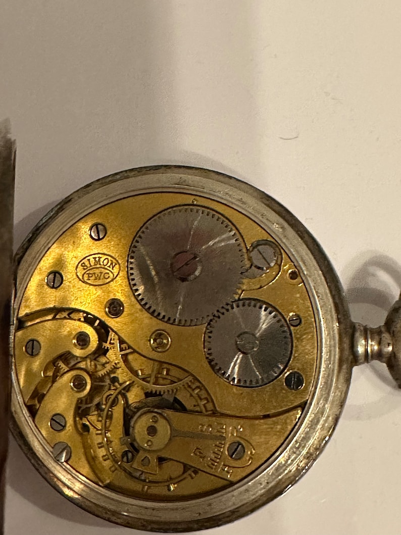 Vintage Swiss Pocket Watch, 1920s Simon P.W.C, Silver,by Perfecta ...