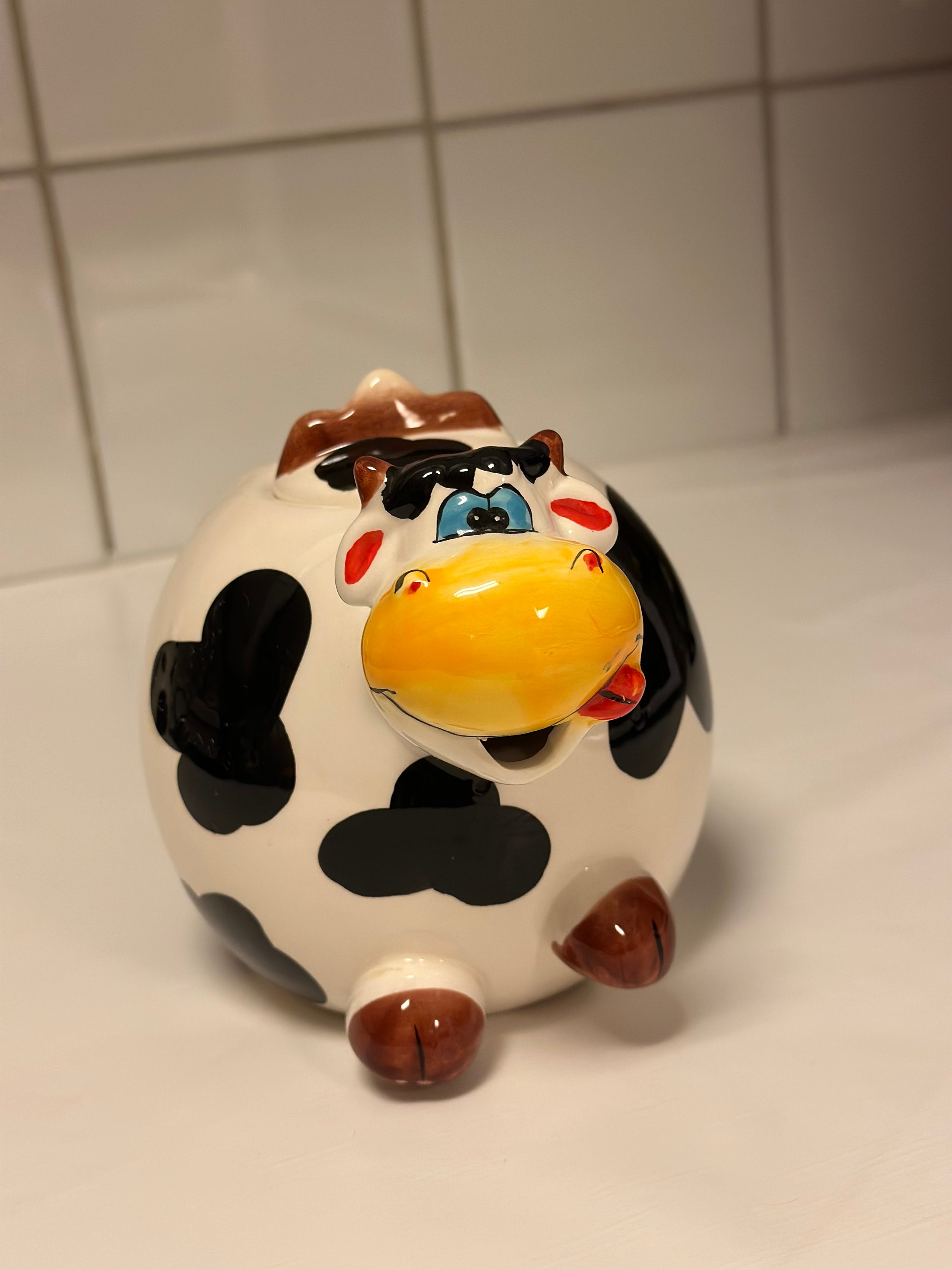 Vintage Cow Tea Set ,black and White Ceramic Cow Teapot ,collectible ...