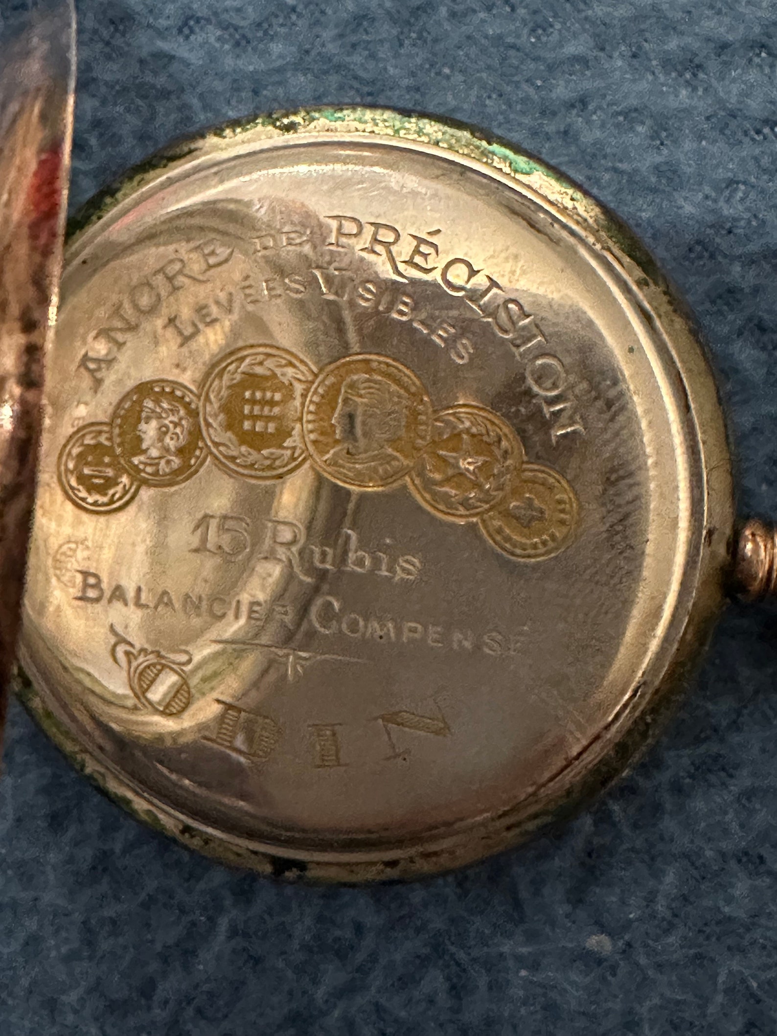 Antique Swiss ODIN Ancre De Precision 15 RUBIS Balancier Compense ...