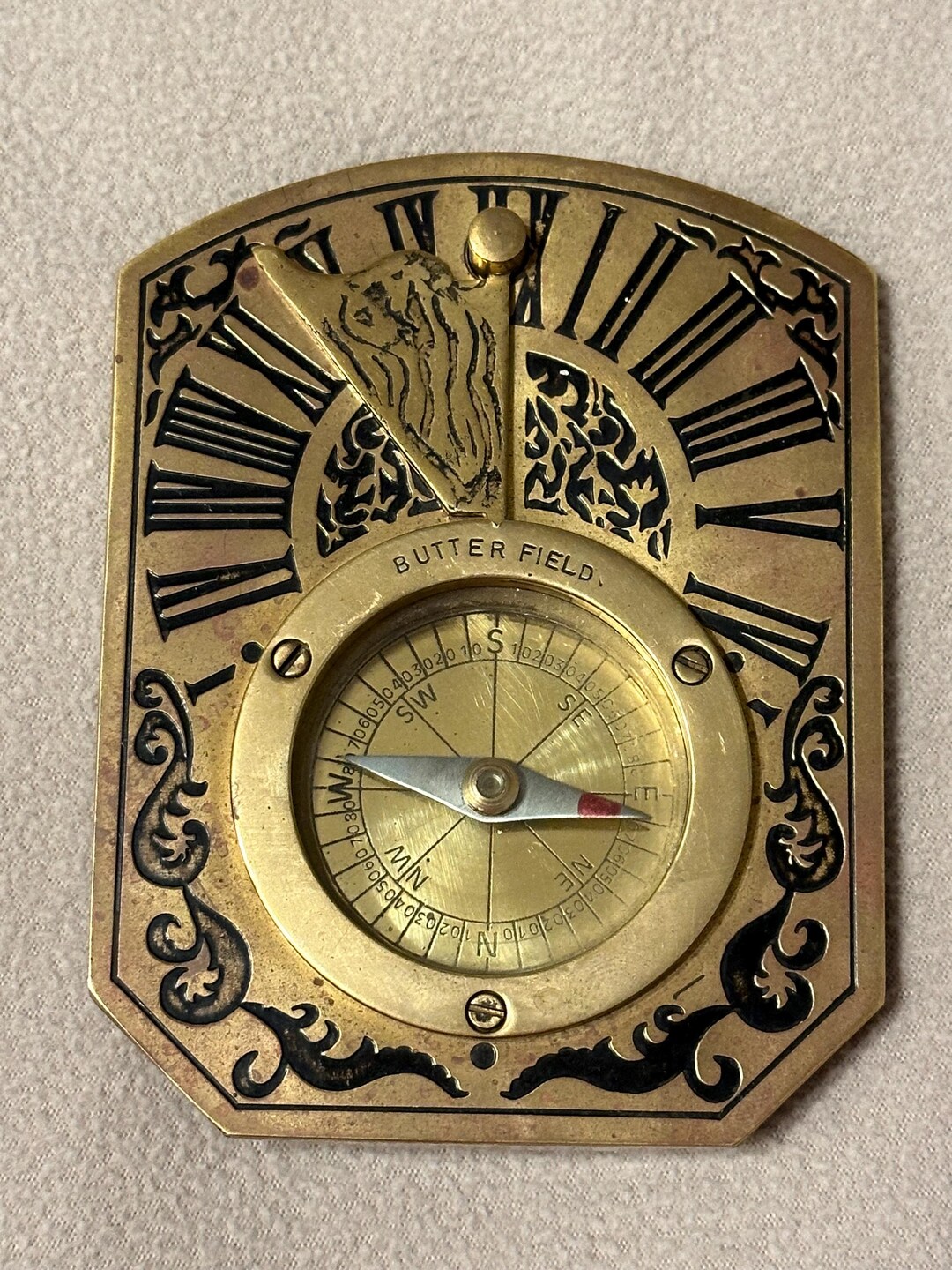 Antique Vintage Brass Compass 4" SUNDIAL by BUTTERFIELD - Etsy