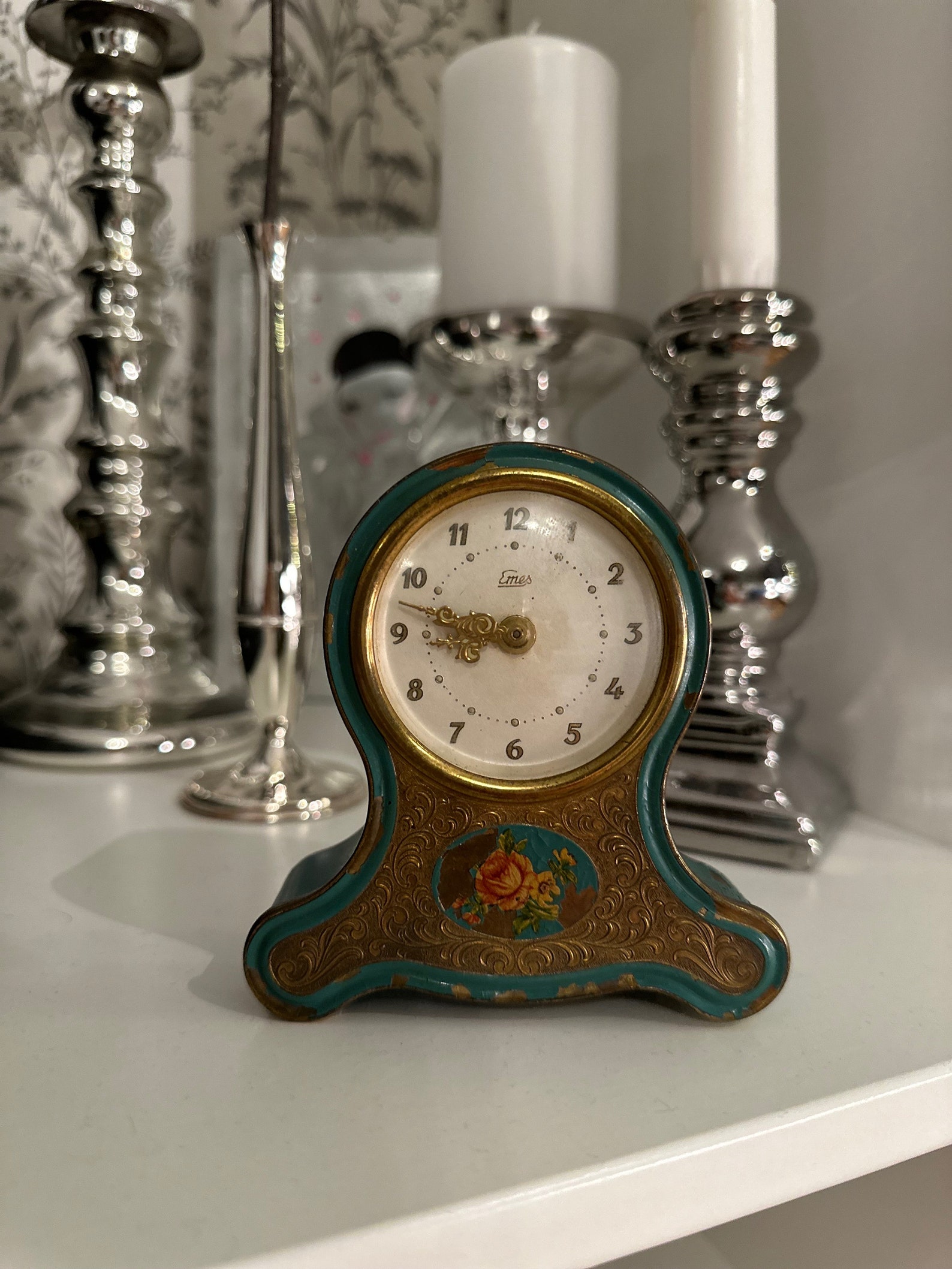 Antique Germany Alarm Clock, EMES GUEISSAZ MUSICAL, Germany Switzerland ...