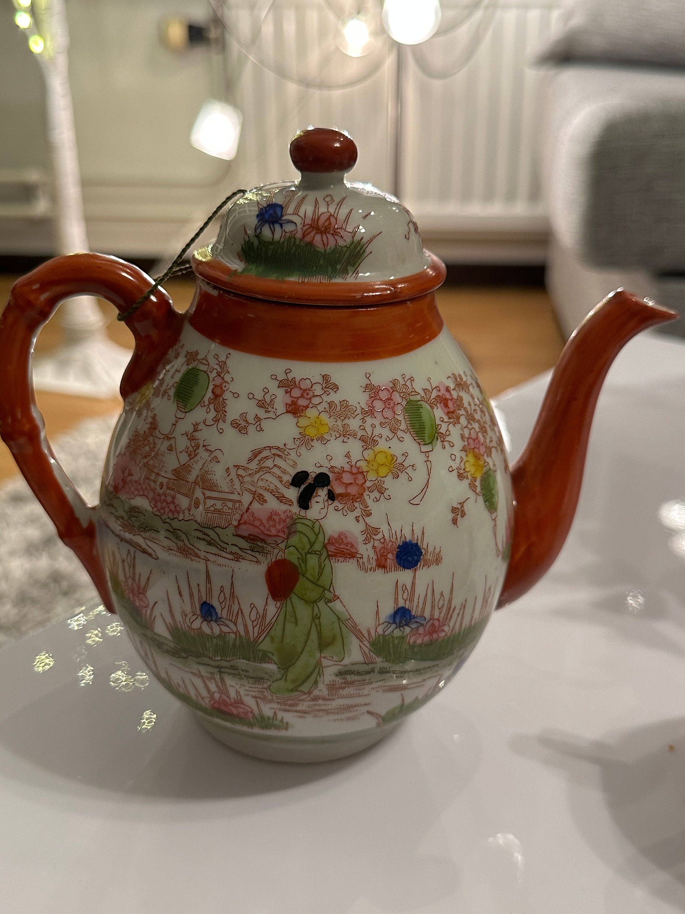 Antique Satsuma Tea Set, Hand Painted Japanese Eggshell Porcelain - Etsy
