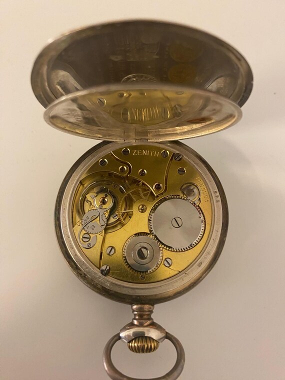 Vintage silver Zenith Swiss Pocket Watch hallmarked … - Gem