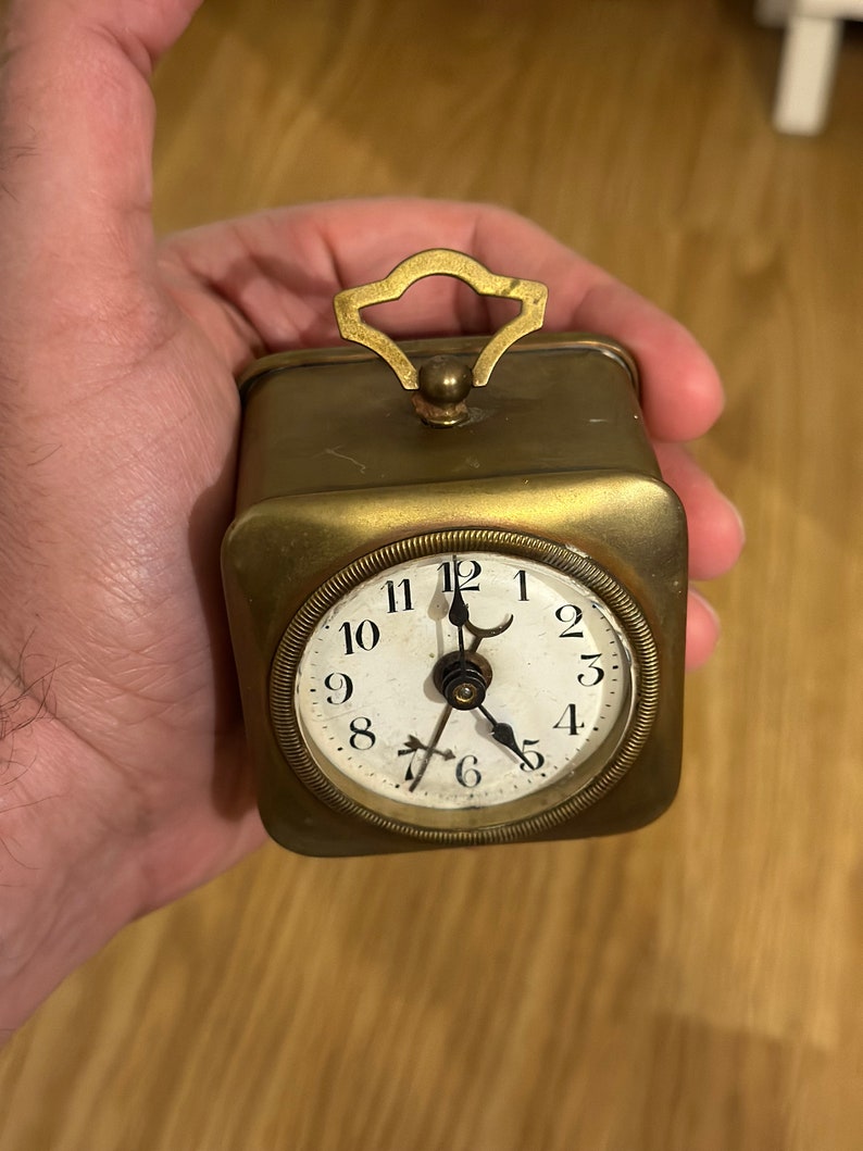 Antique Tiny Clock, Alarm-clock, Miniature Carriage Clock, Antique ...