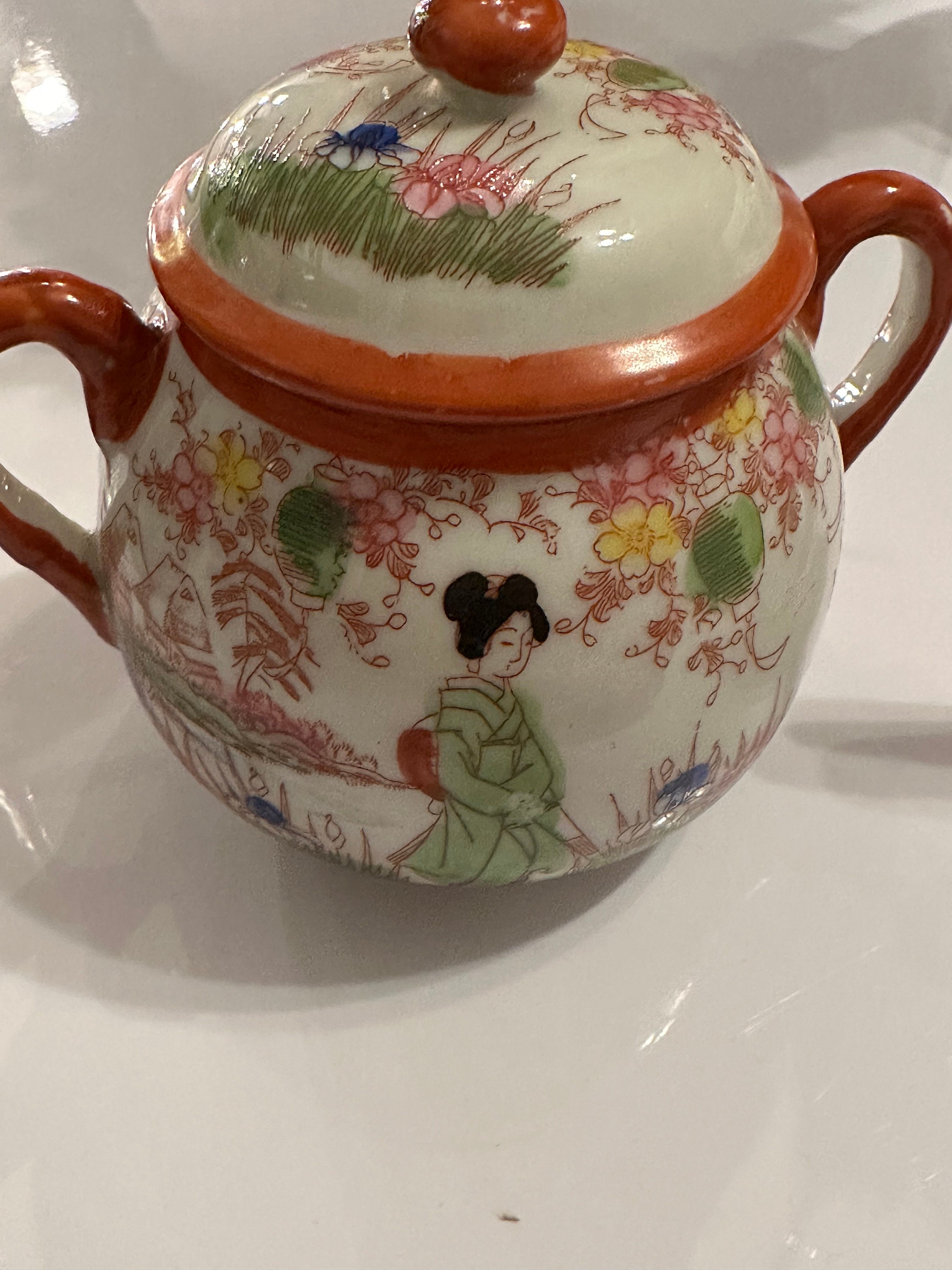 Antique Satsuma Tea Set, Hand Painted Japanese Eggshell Porcelain - Etsy