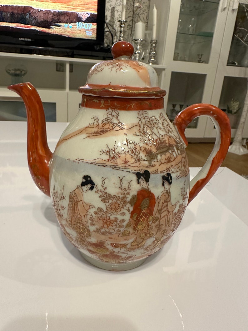 Antique Satsuma Tea Set Hand Painted Japanese Eggshell - Etsy