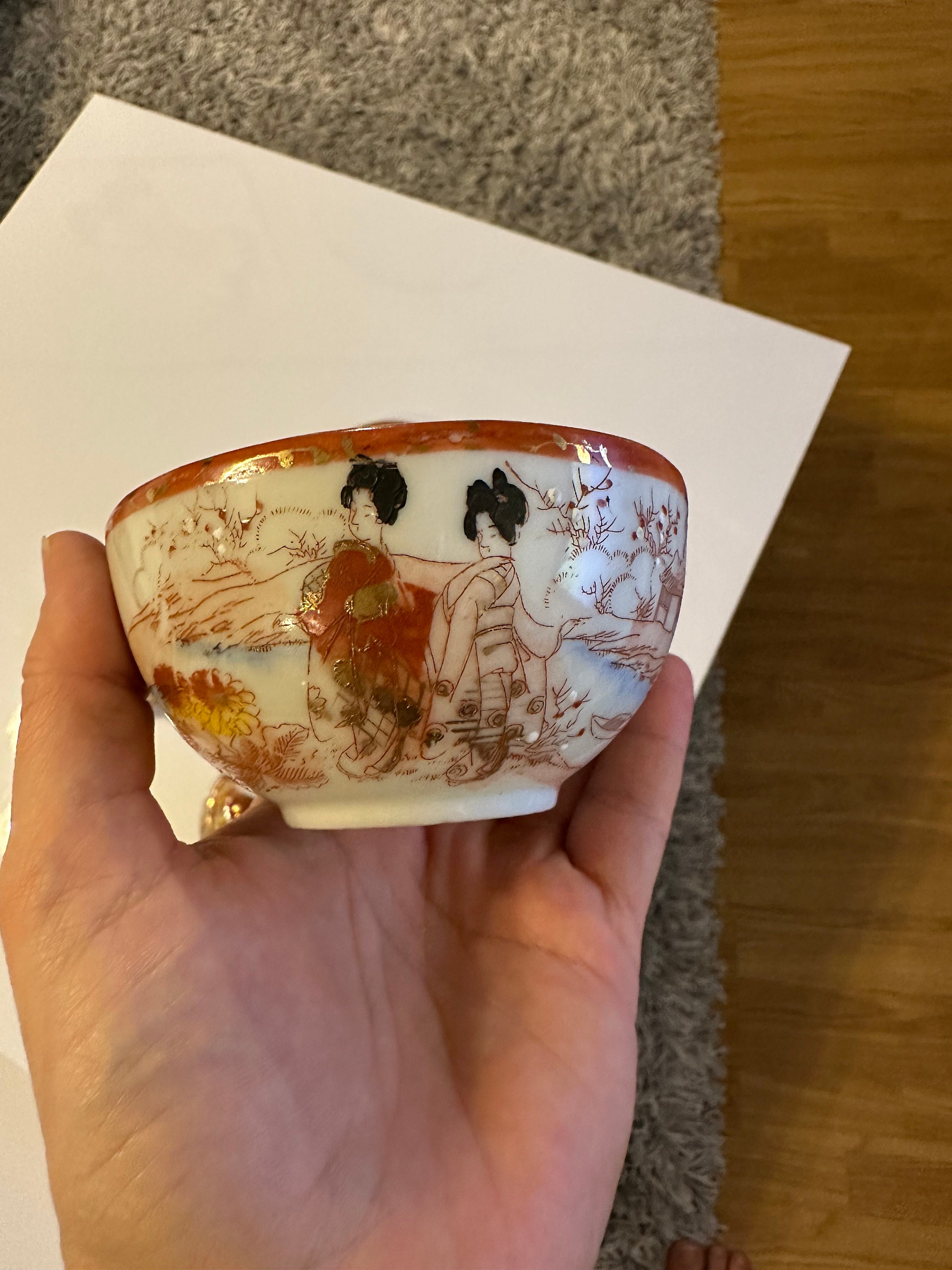 Antique Satsuma Tea Set , Hand Painted Japanese, Eggshell Porcelain - Etsy