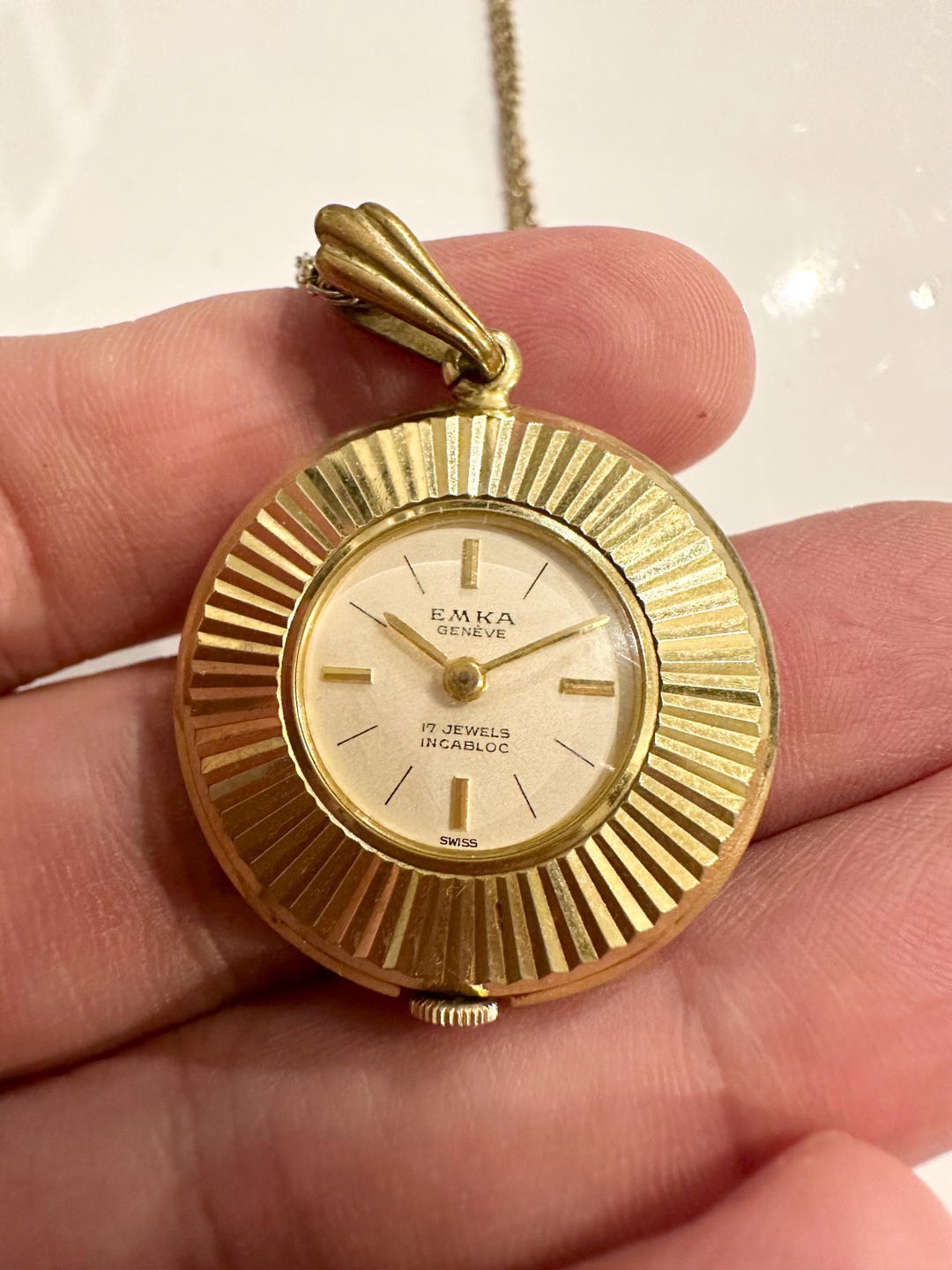 Vintage Emka Geneve Gold Plated 17 Jewels Ladies Pendant Watch - Etsy