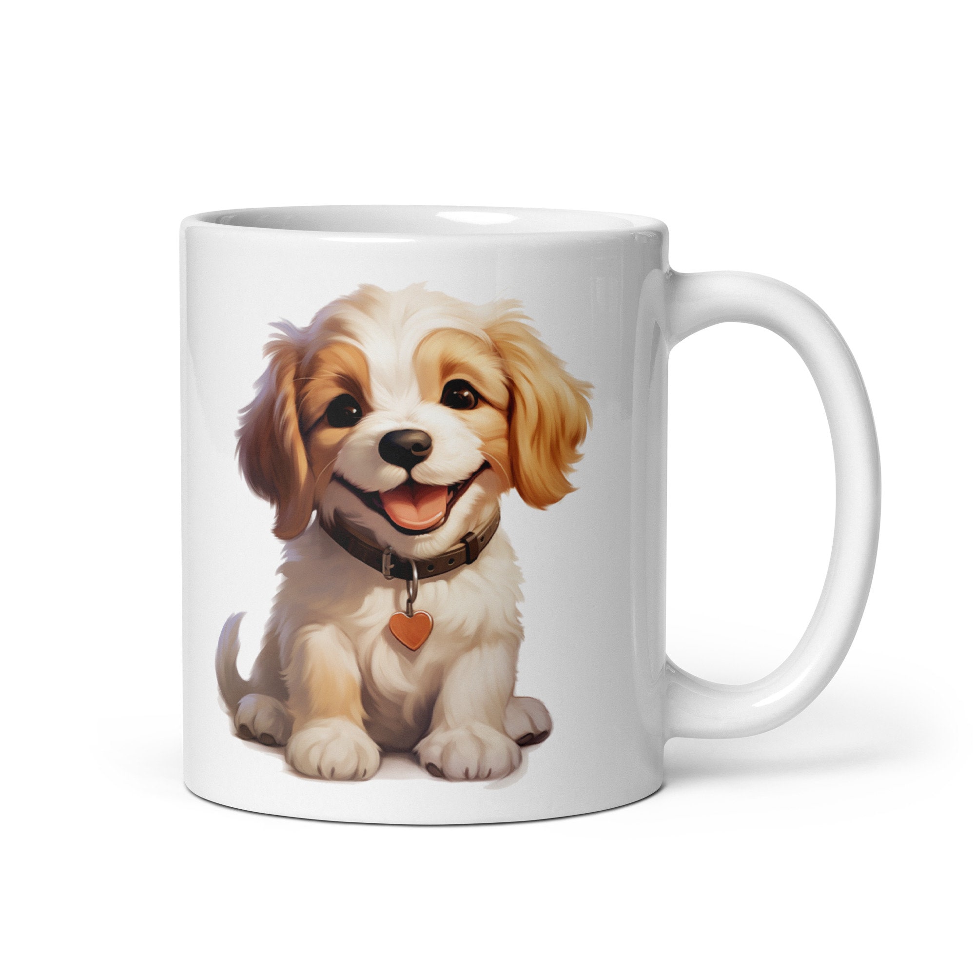 Cute Baby Puppy Mug - Happy Dog Design - Adorable Coffee Cup - Cute ...