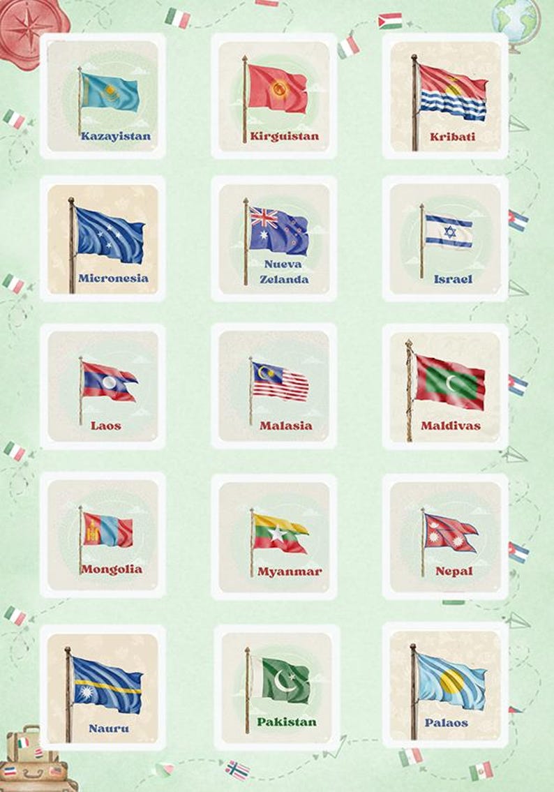 Stickers Banderas Del Mundo, Banderas Asia, Oceanía, World Flags ...