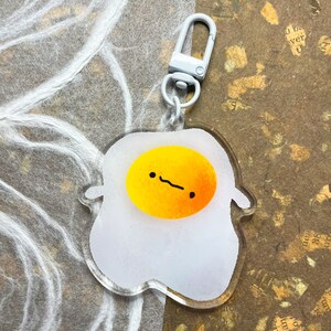 Fried Egg Clear Acrylic Keychain | Double Sided Charm | Cute Keychains ...