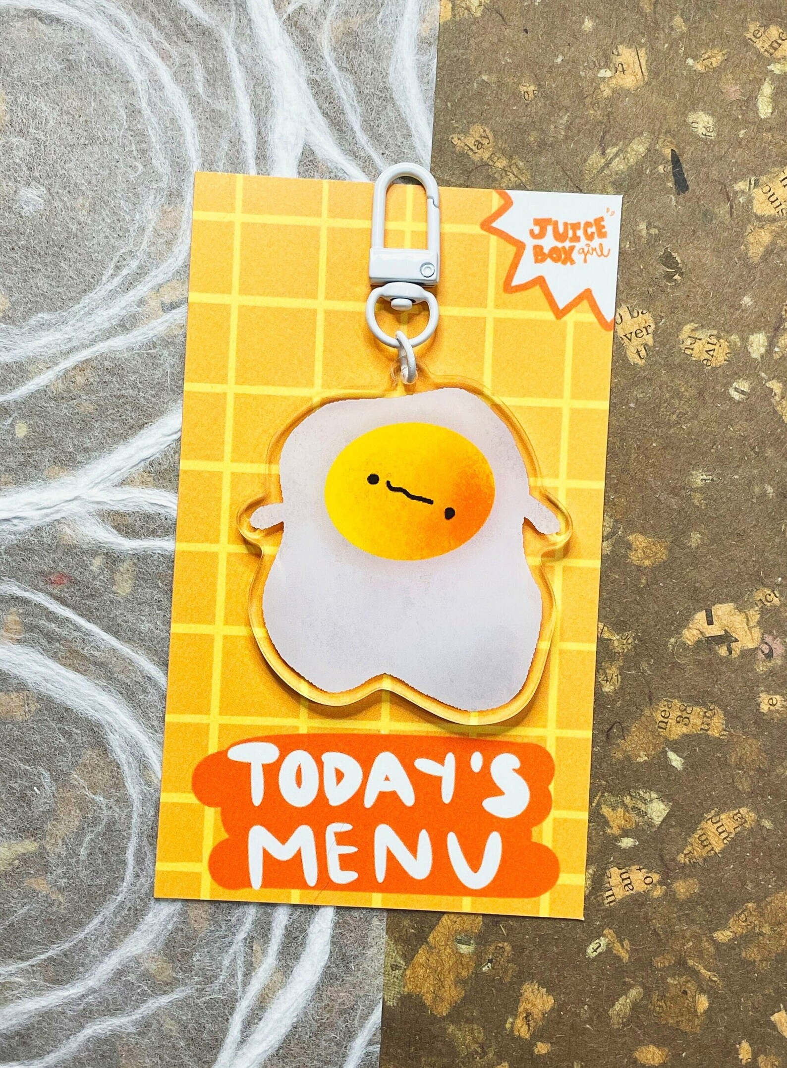 Fried Egg Clear Acrylic Keychain | Double Sided Charm | Cute Keychains ...