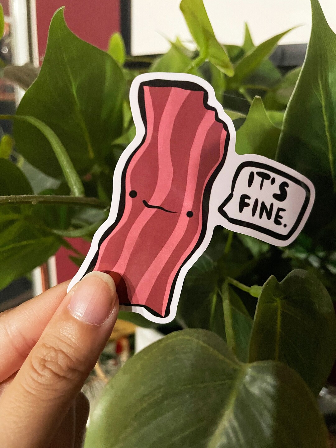 Bacon "it's Fine" Sticker: Funny Waterproof Vinyl Decal - Etsy