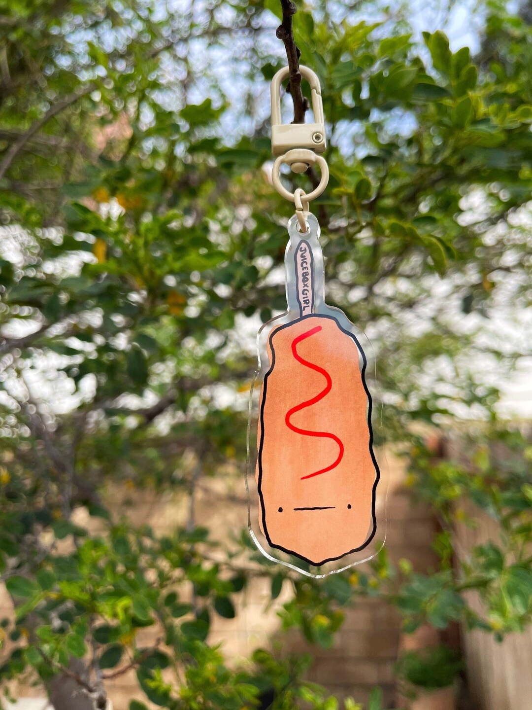Korean Hot Dog Keychain | Clear Acrylic Corndog Charm - Etsy