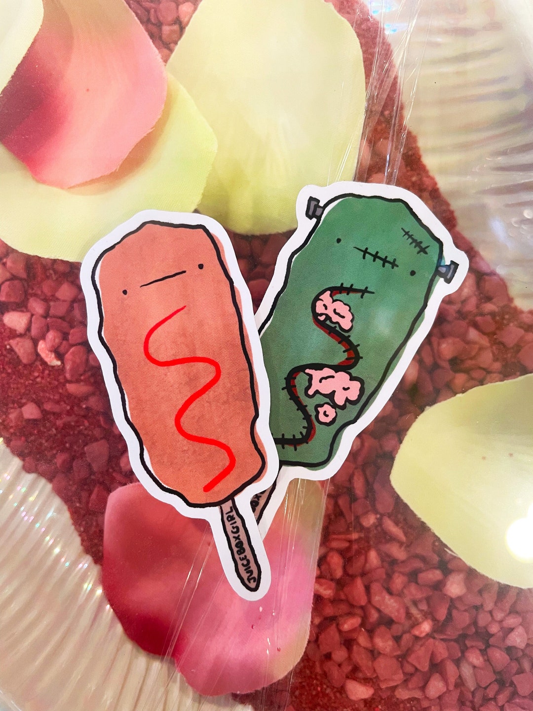 Korean Hot Dog Glossy Die Cut Stickers | Corn Dog | Frankenstein Corn ...
