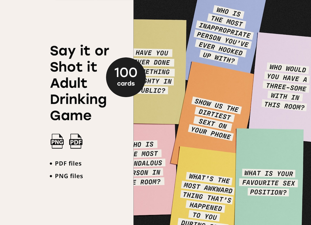 Set of 100 Adults Drinking Game Digital Download and Printable Say It ...