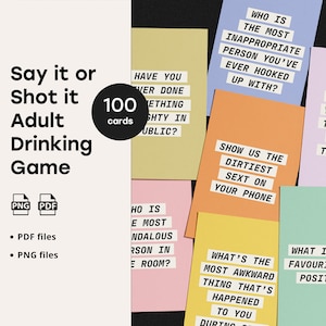 Set of 100 Adults Drinking Game Digital Download and Printable Say It ...