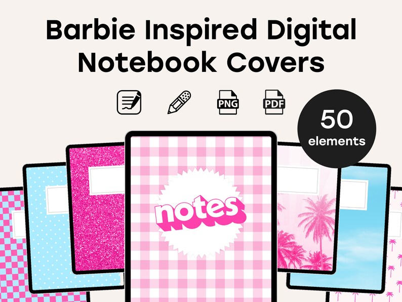 18 Pink Digital Planner Covers Digital Notebook Cover, Goodnotes Cover ...