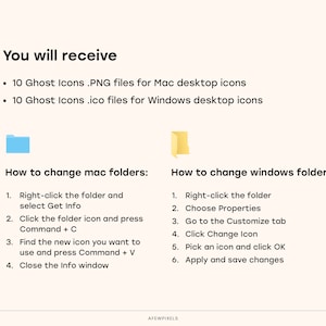 Set of 10 Cute Ghost Icons Desktop Icon Set for Mac and Windows Desktop ...