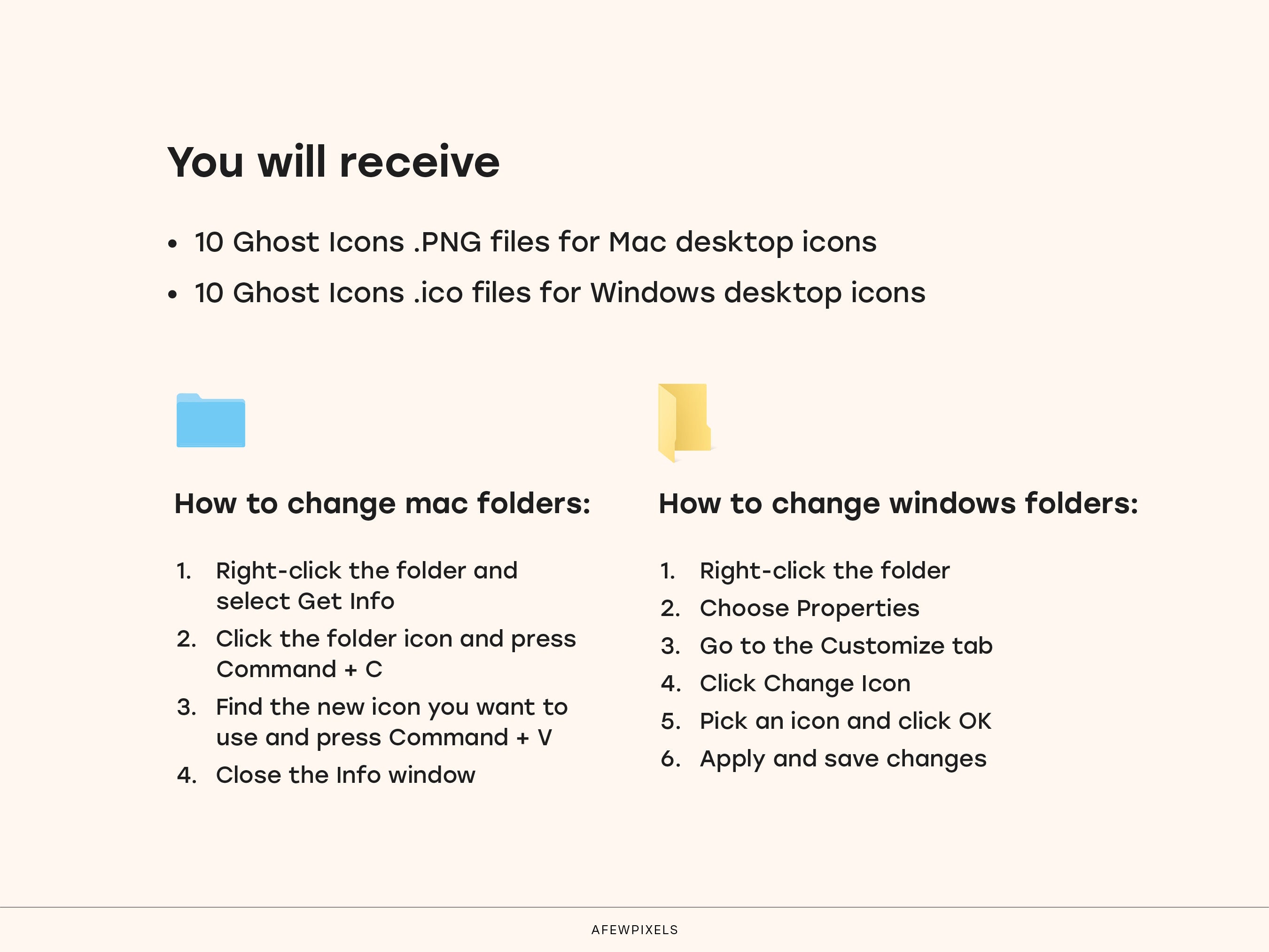 Set of 10 Cute Ghost Icons Desktop Icon Set for Mac and Windows Desktop ...