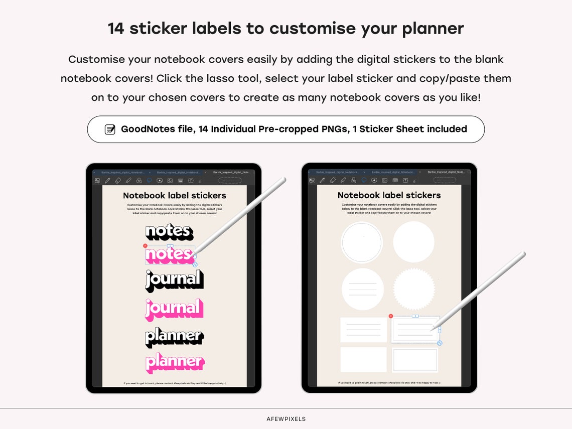 18 Pink Digital Planner Covers Digital Notebook Cover, Goodnotes Cover ...