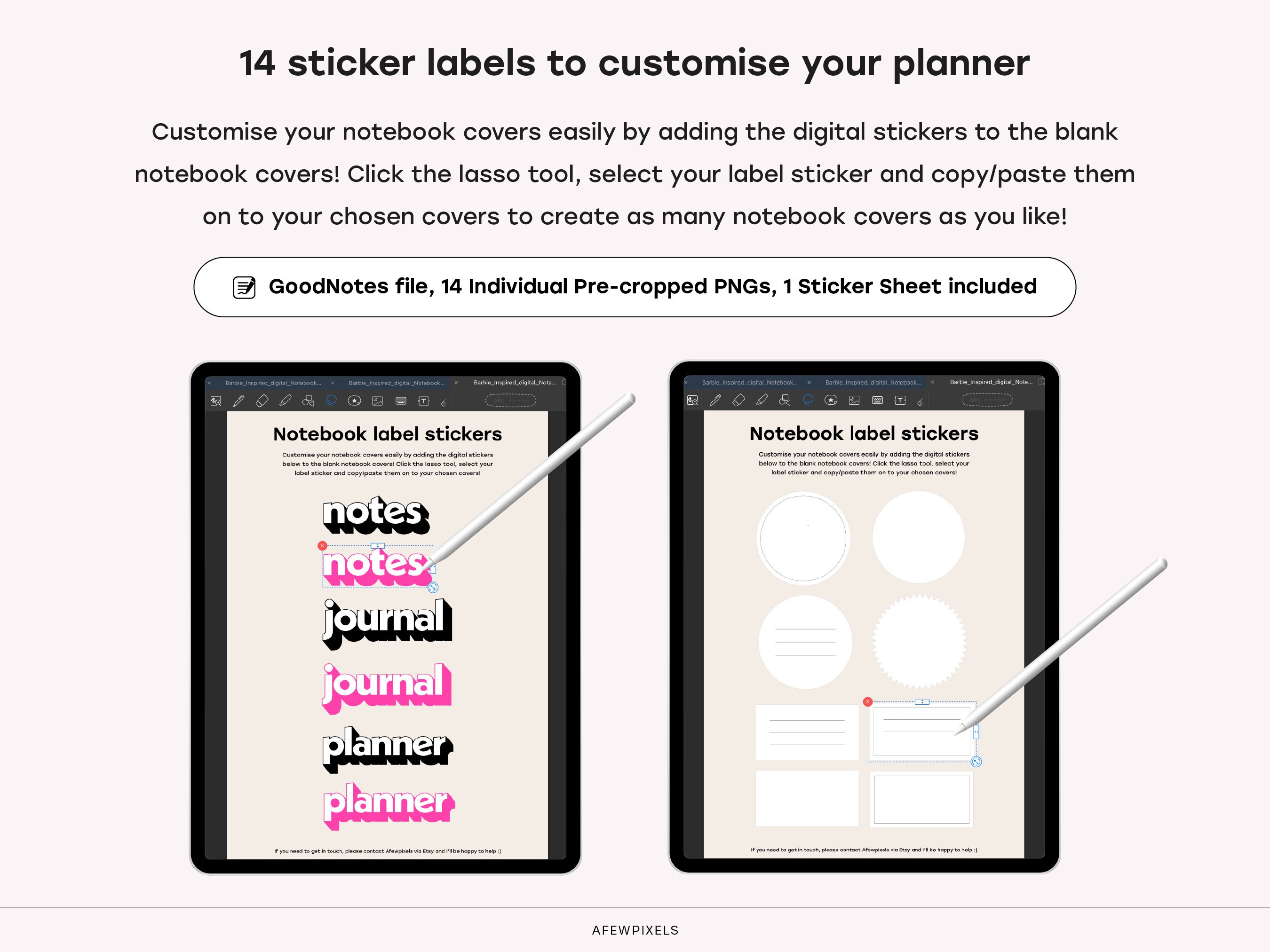 18 Pink Digital Planner Covers Digital Notebook Cover, Goodnotes Cover ...