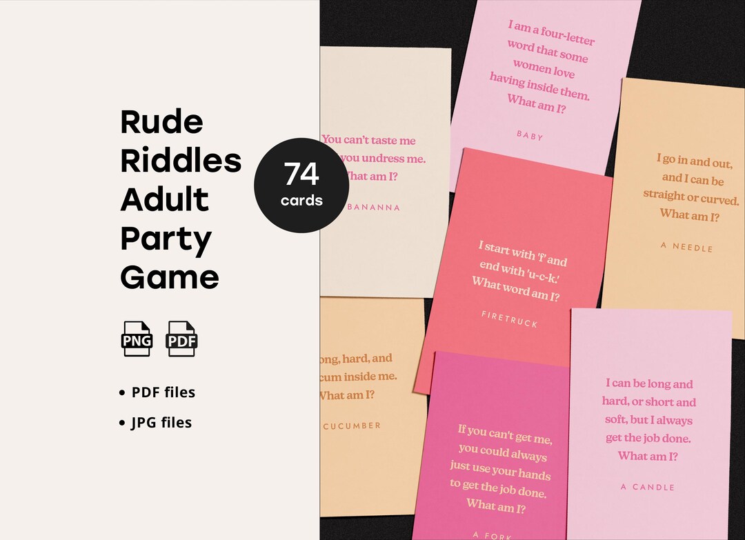 Set of 74 Rude Riddles Hen Do Game Instant Download, Printable - Etsy
