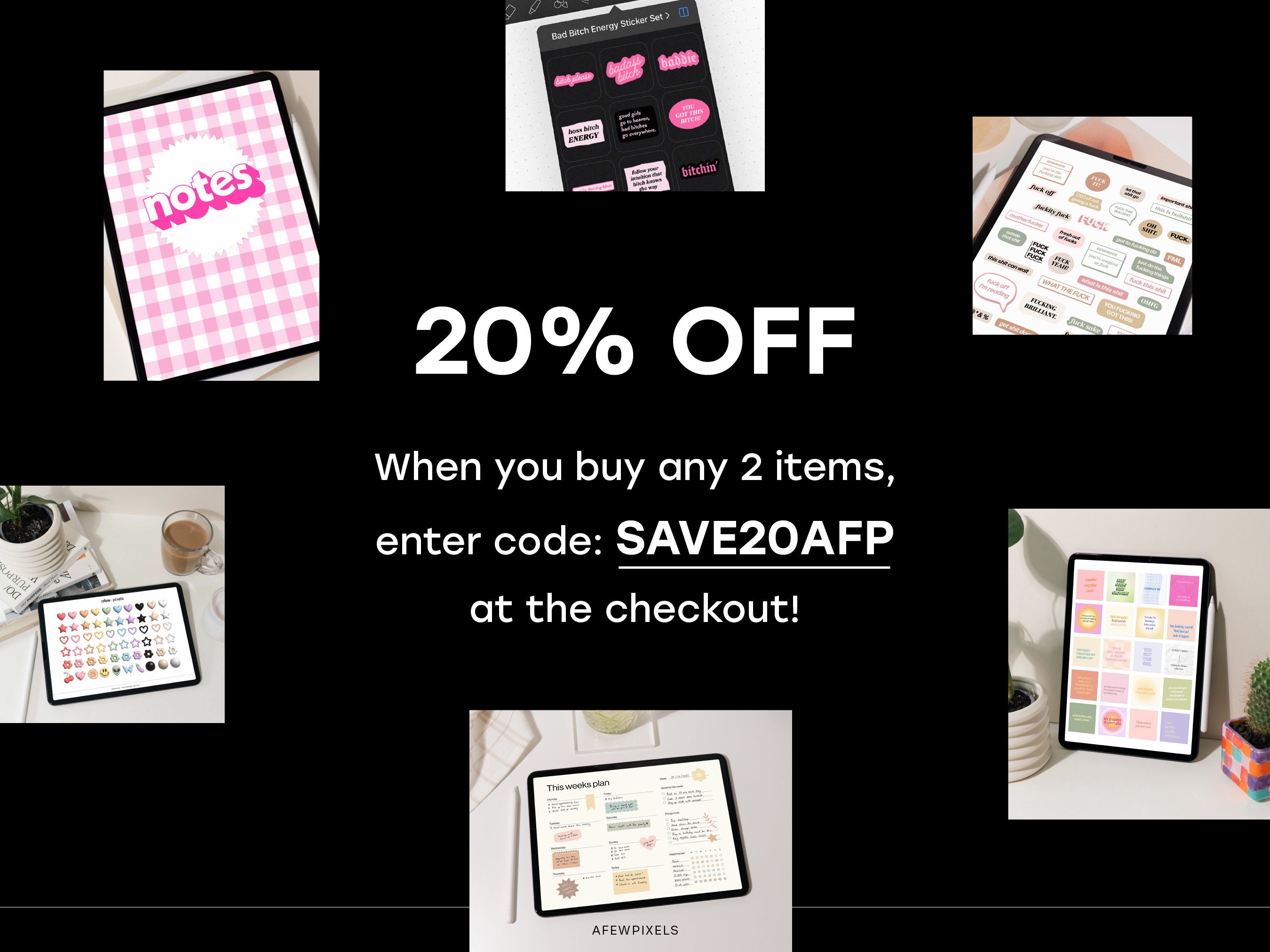 240 Digital Swearing Sticker Bundle, Precropped Pngs, Goodnotes ...