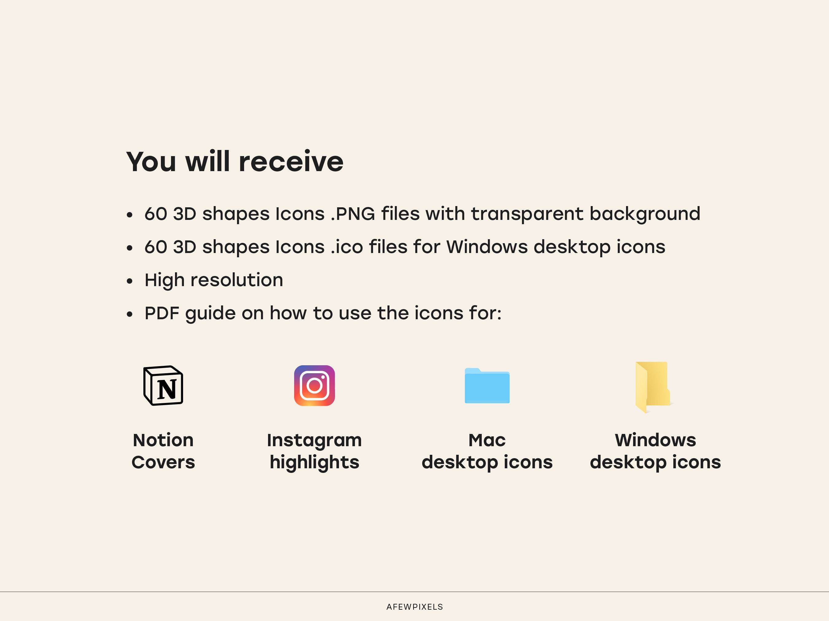 60 Fun 3D Shapes Desktop Icons for Mac, Windows, Notion (digital ...