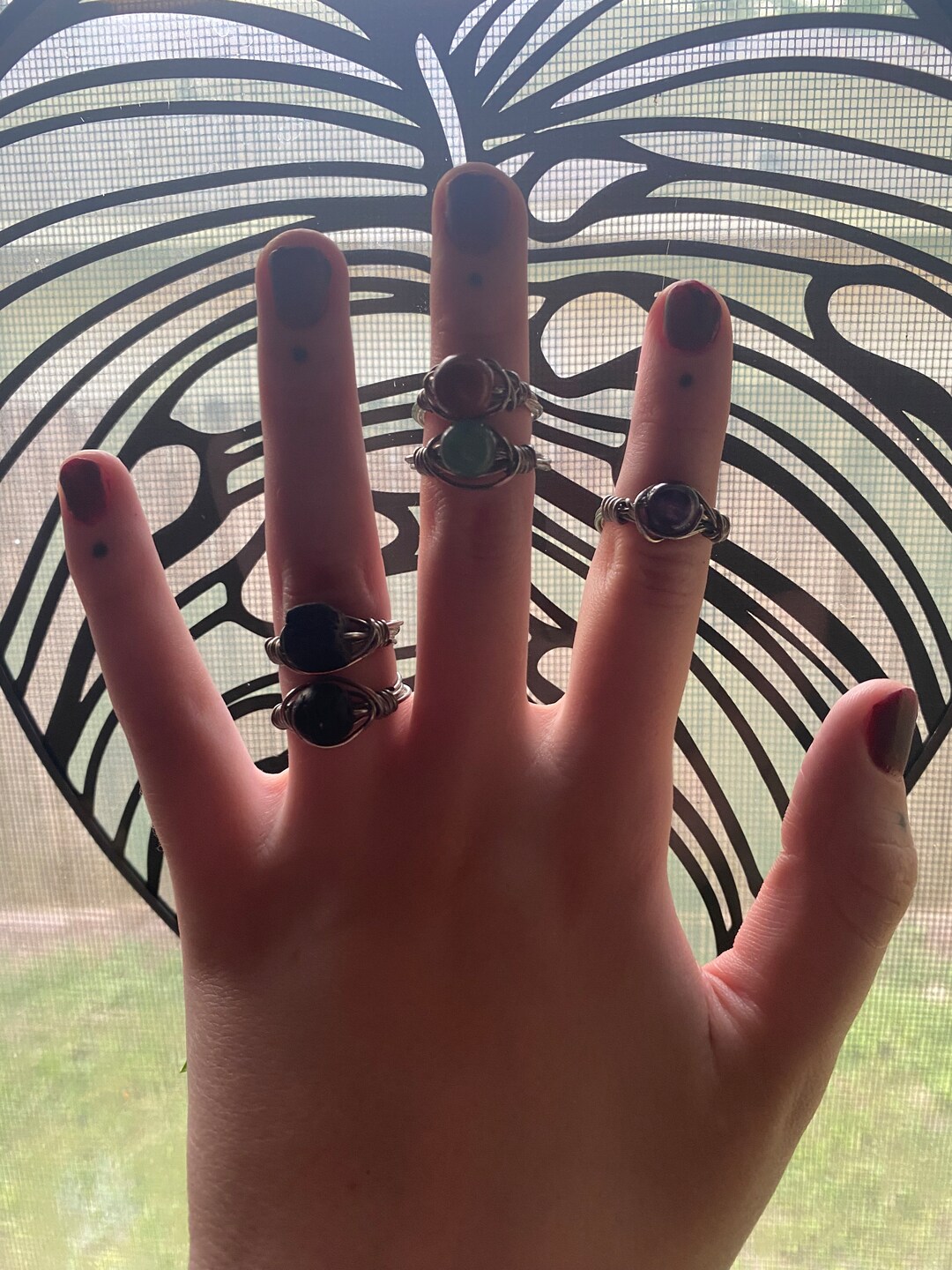 Wire Wrapped Bead Rings - Etsy