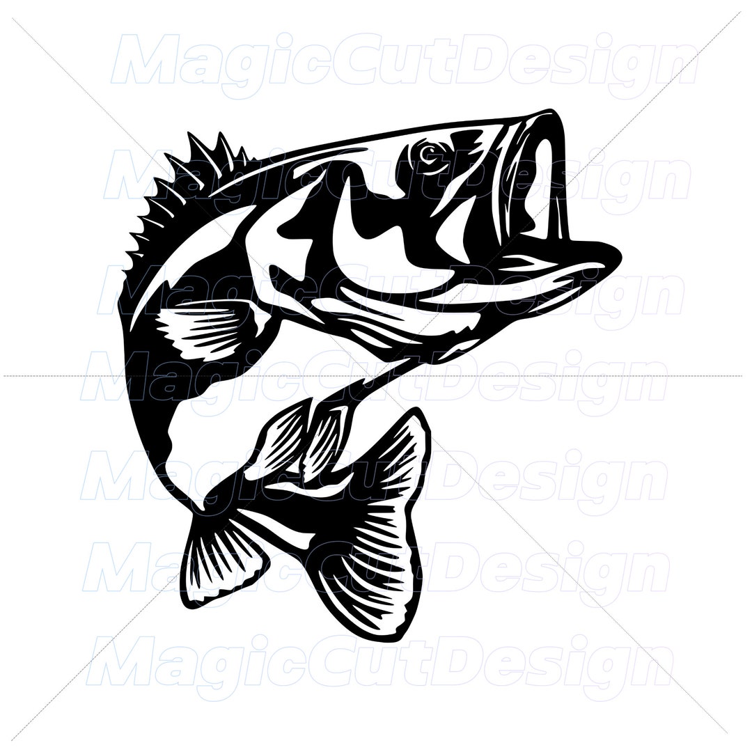 Bass Fish SVG DXF: Laser Cut Files for CNC, Cricut (digital Download ...
