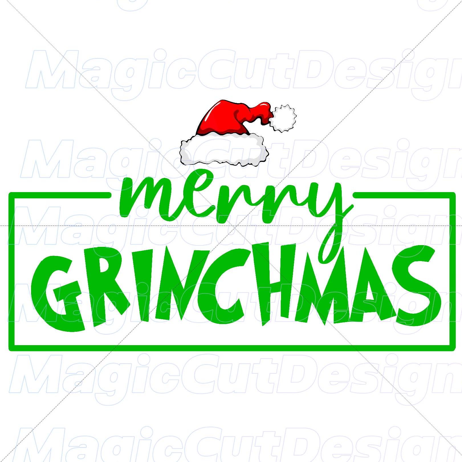 Merry Grinchmas SVG PNG Files Clipart, Christmas Print SVG, Digital ...