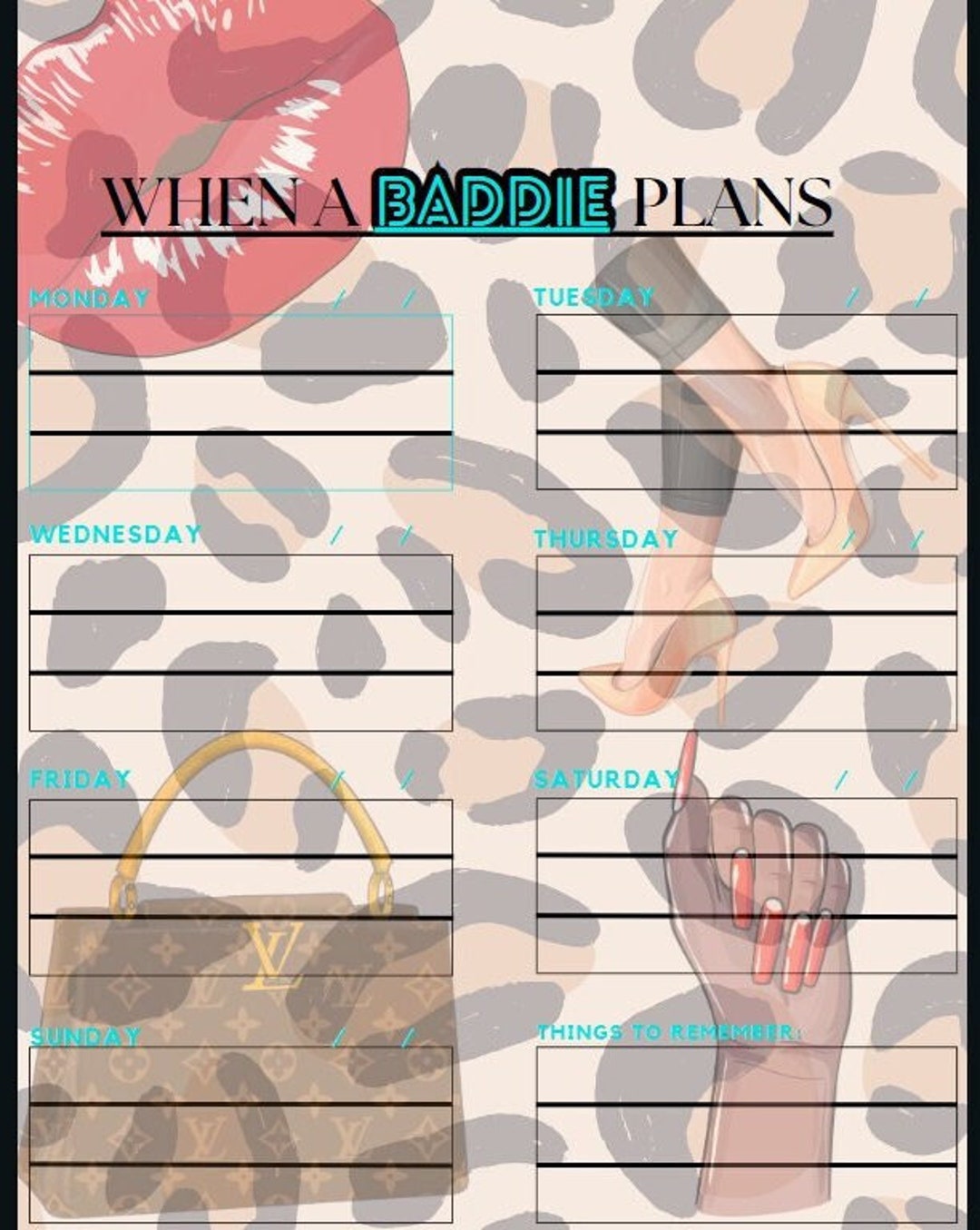 Weekly Planner Baddie Edition - Etsy