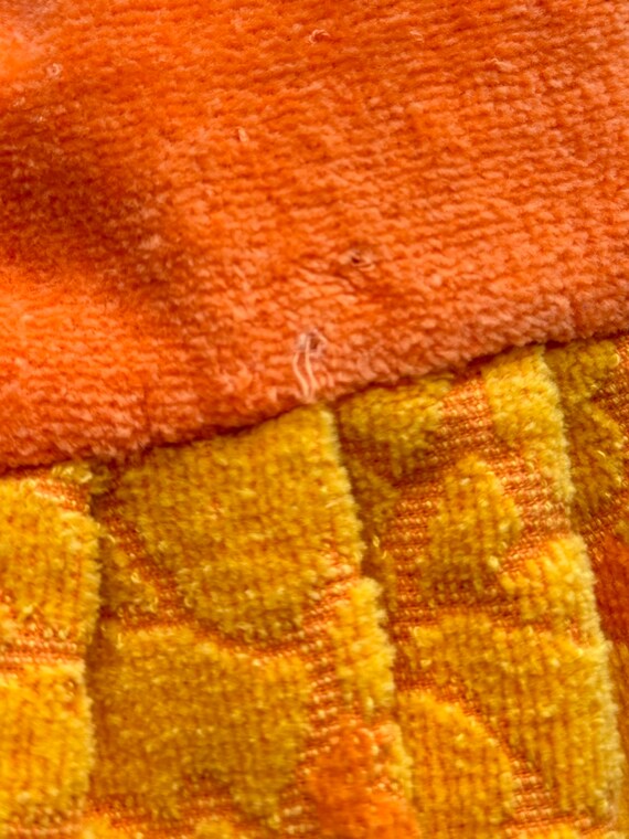 Vintage 1960s orange terry cloth towel dress, floral … - Gem