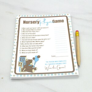 Teddy Bear Baby Shower Game Nursery Rhyme Baby Shower Game Printed Baby ...