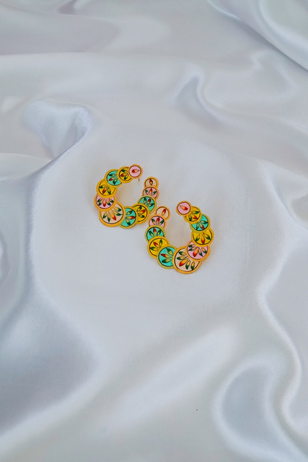 Amara - in and Out Hoop Studs Hand Painted Earrings - Etsy
