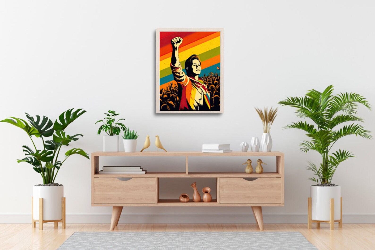 Pride Retro Rainbow Wall Art | Empower | Colorful Modern Abstract and ...