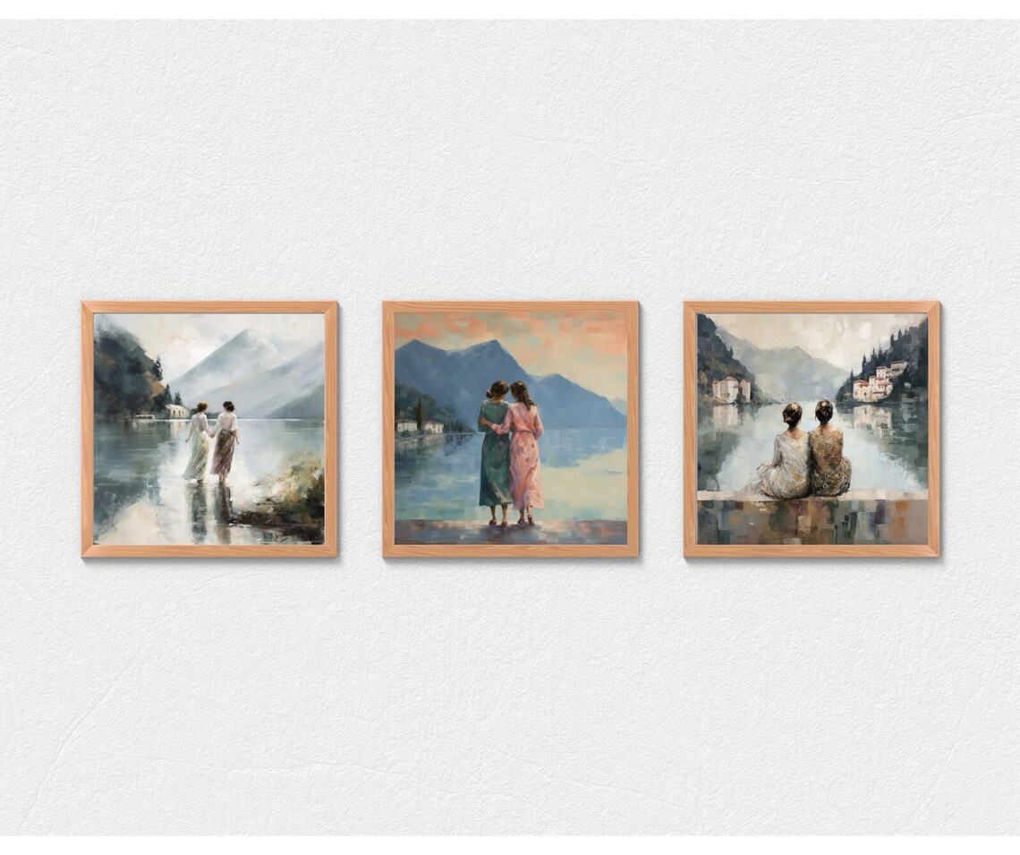 Sapphic Impressionist Style Wall Art Prints | LGBT Wlw Vintage Paint ...